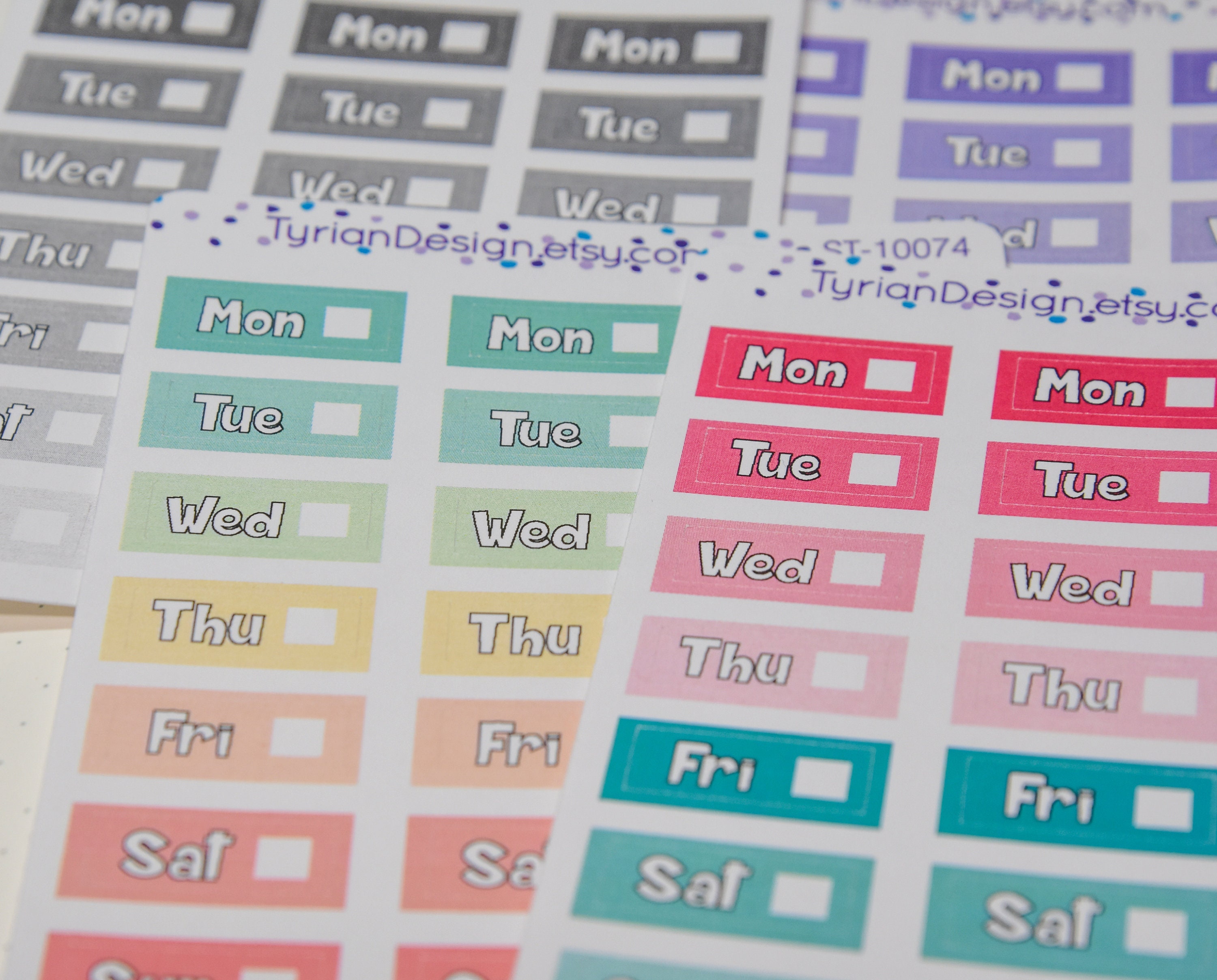 Date Headers small for Hobonichi/Bullet Journal. Days of the | Etsy