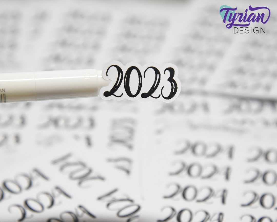 Years Stickers 2023 and 2024 15 Stickers 1.1 X .56 Inches Each 3.5 X 4. ...