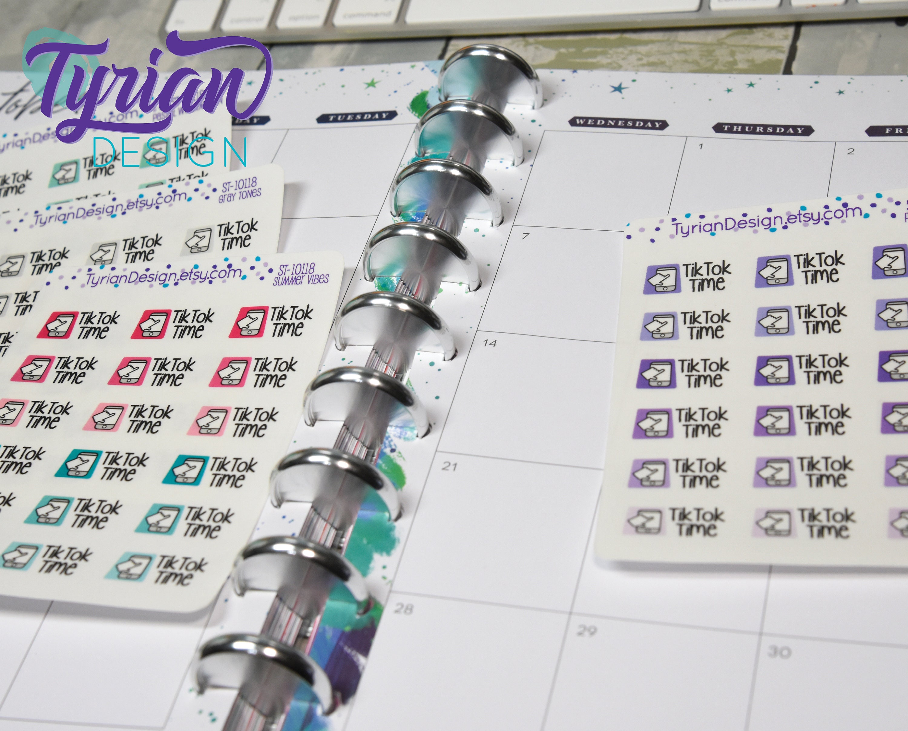 Tiktok Time Stickers. Different Color Options. Keep Track of | Etsy