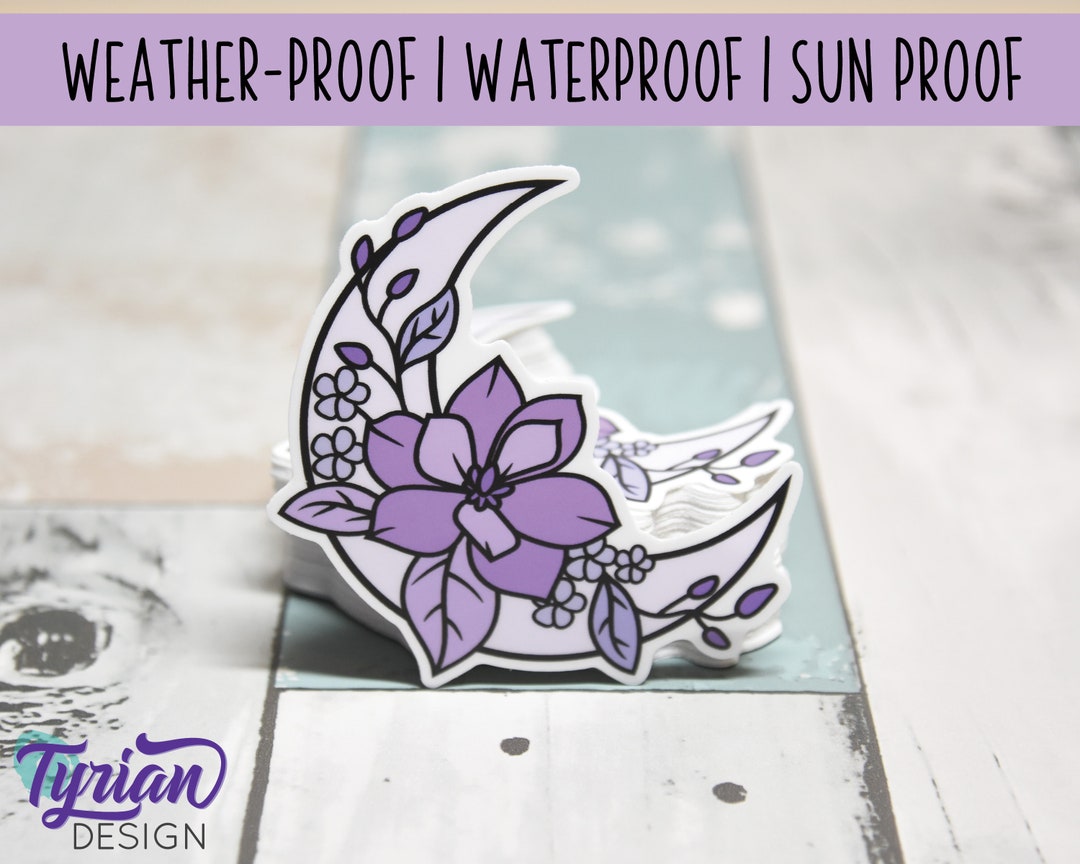 Purple Moon Vinyl Sticker | High Quality Weather Proof Vinyl | 2.5 X 3 ...