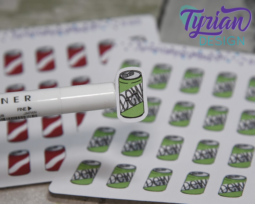 Hand Drawn Soda Can Stickers. Different Color Options. Great - Etsy