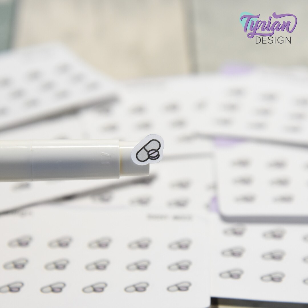 Meds Stickers | Tiny Medicine Stickers on a Mini Sheet | 21 Stickers ...