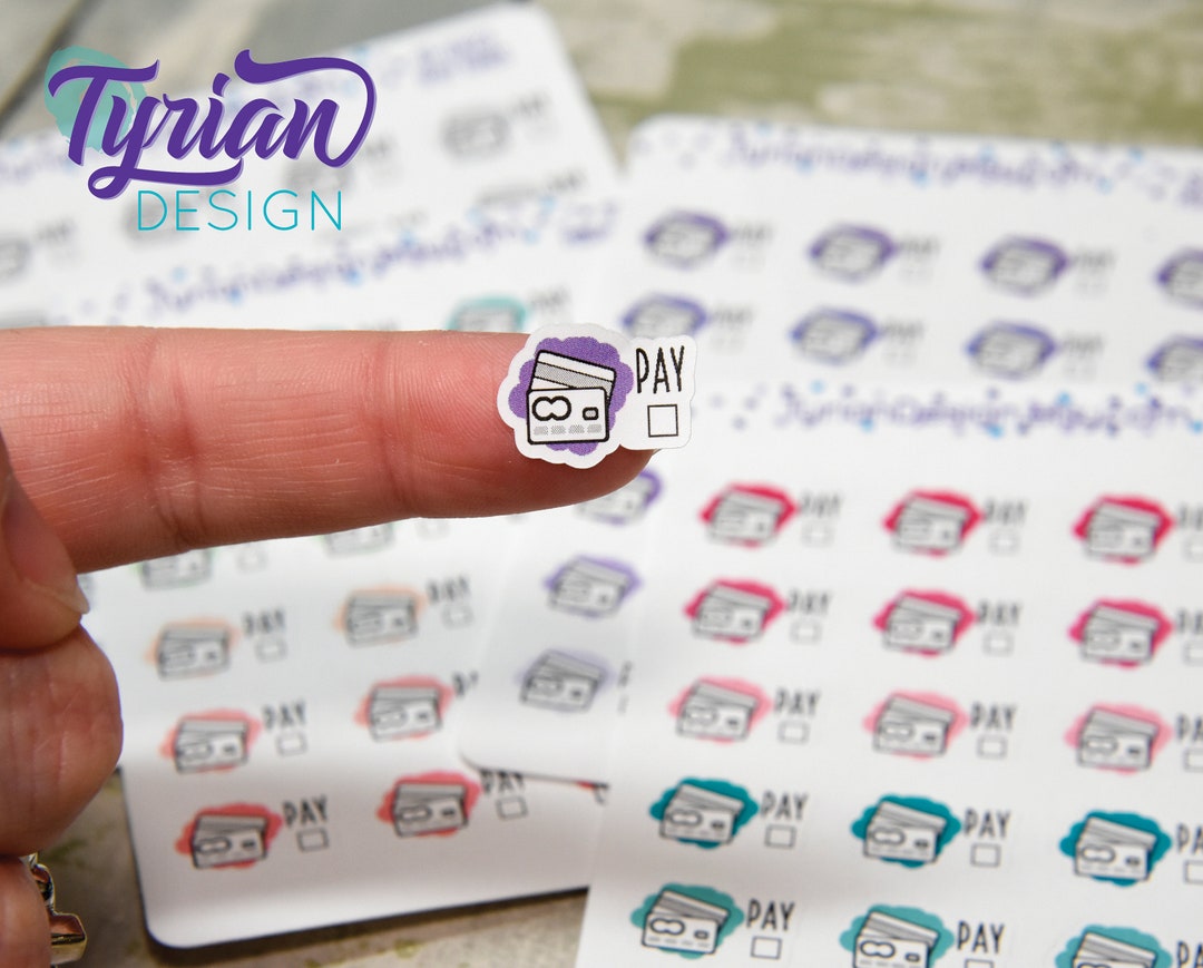 Credit Card Payment Stickers. Different Color Options. Keep Track of ...
