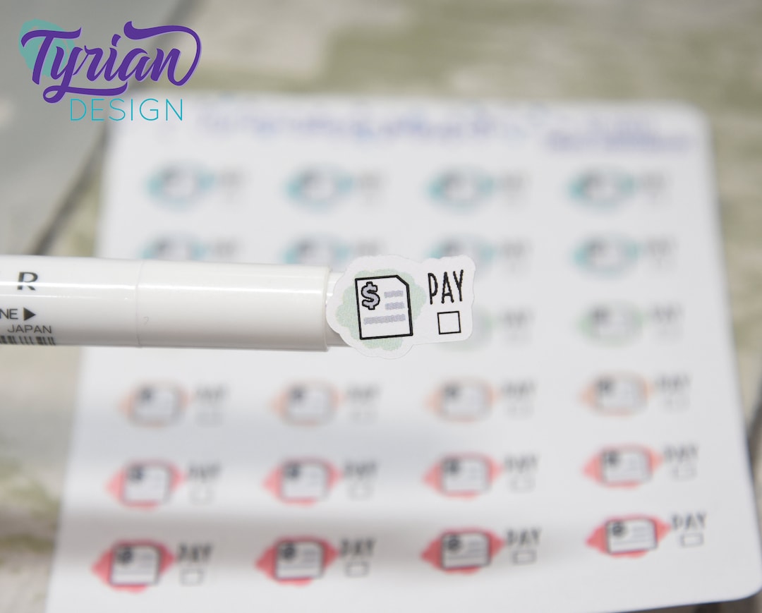 Bill Payment Stickers. Different Color Options. Keep Track of Any Type ...