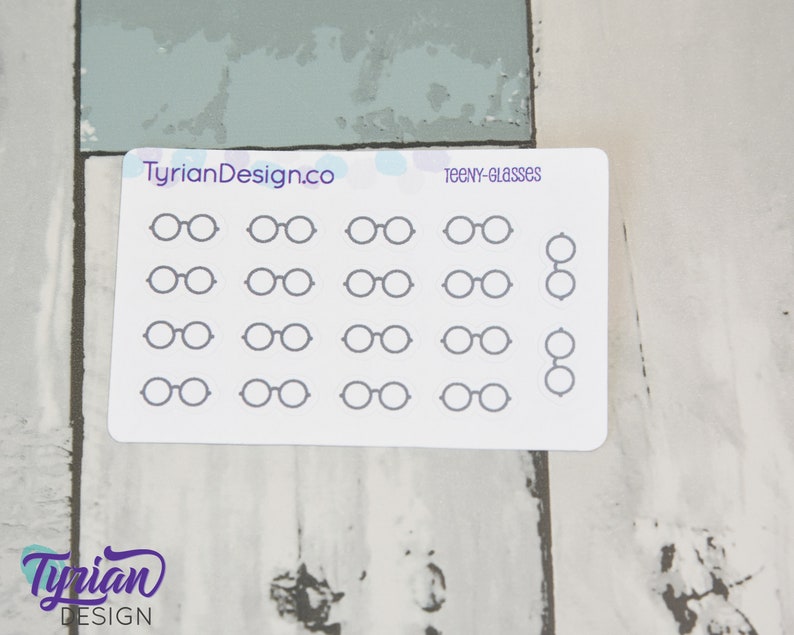 Eye Glass Stickers | Tiny Glasses Stickers on Mini Sheet | 18 Stickers ...