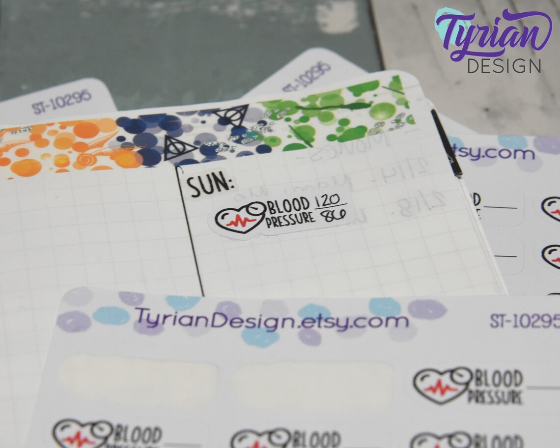 Blood Pressure Icon Stickers BP Tracking Track Blood | Etsy