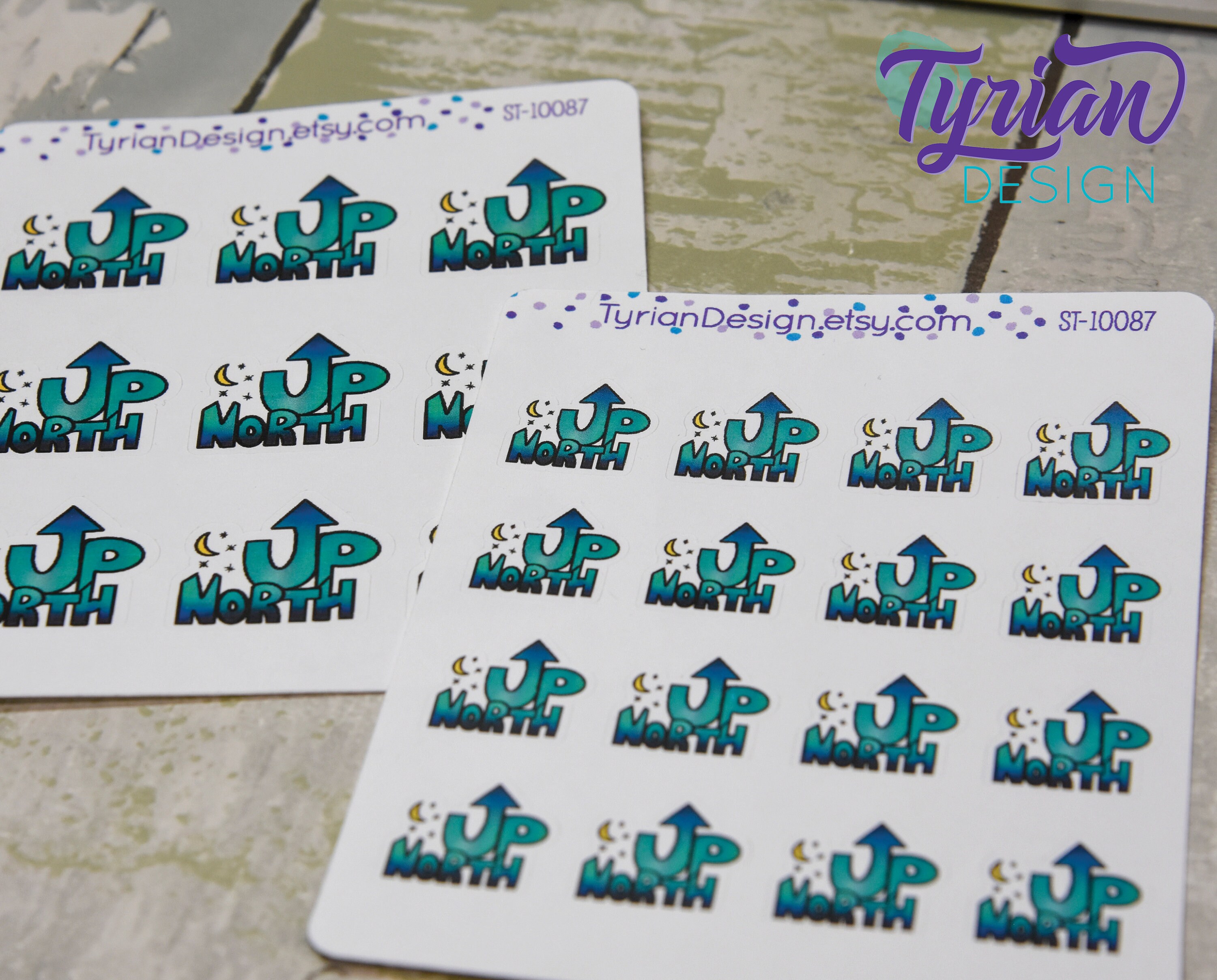 Up North Sticker Northern lights camping hiking outside | Etsy