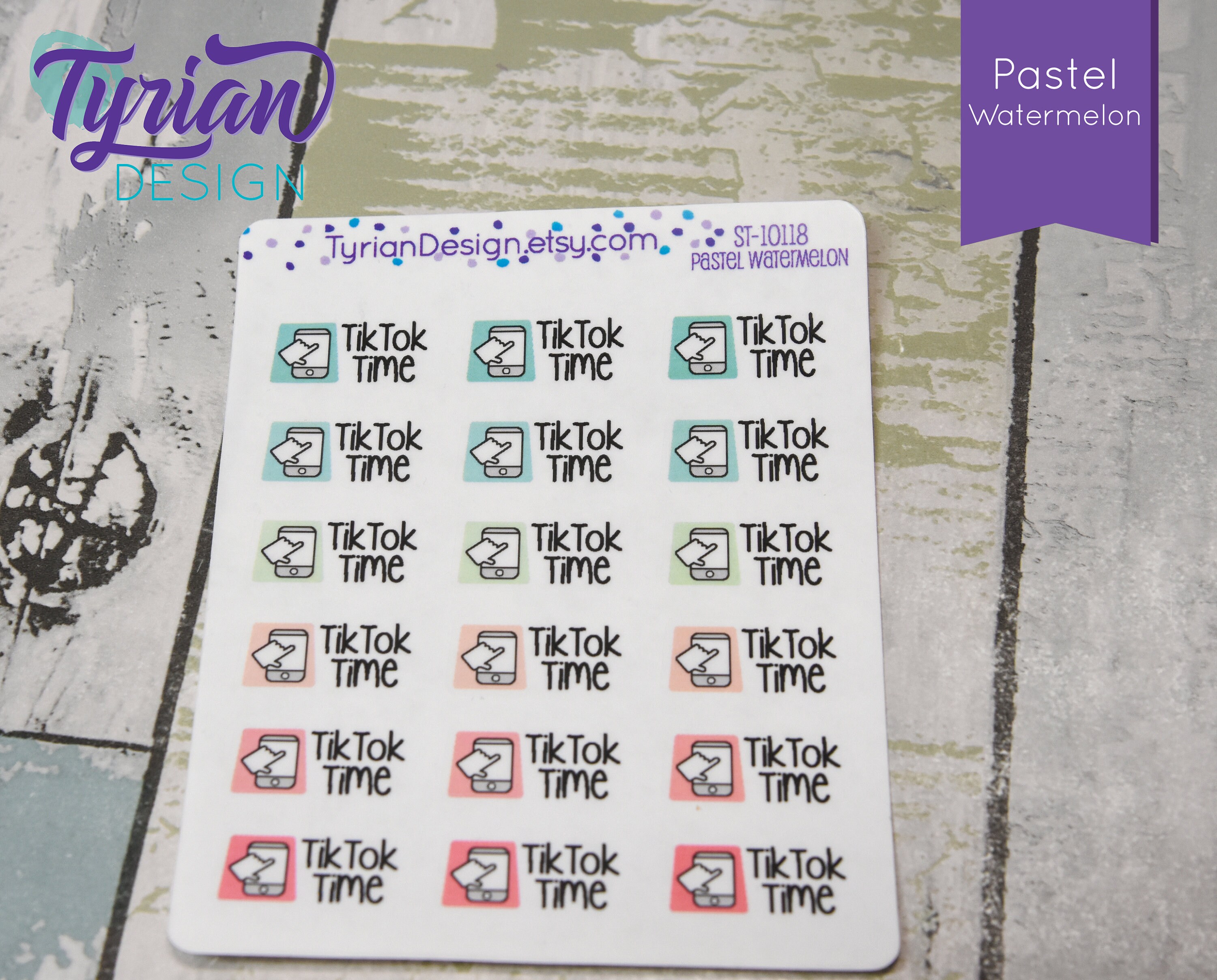 Tiktok Time Stickers. Different Color Options. Keep Track of | Etsy