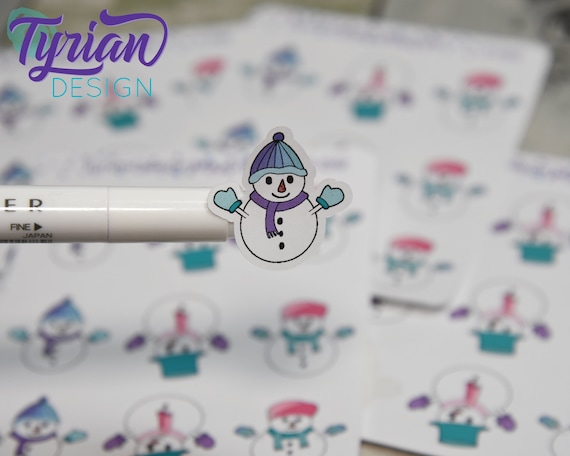 Snowman Stickers Set of Three Different Snow Men Great for | Etsy