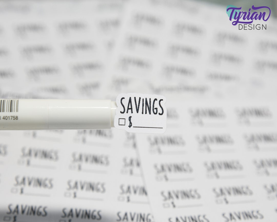 Savings Stickers | Budget Stickers | 24 Stickers | .73" X .54" Each | 3 ...