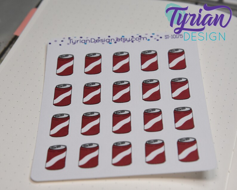 Hand Drawn Soda Can Stickers. Different Color Options. Great for ...