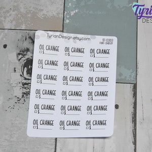 Oil Change Stickers | 18 Sticker | 3.5 X 4.5" Sheet | Planners and ...