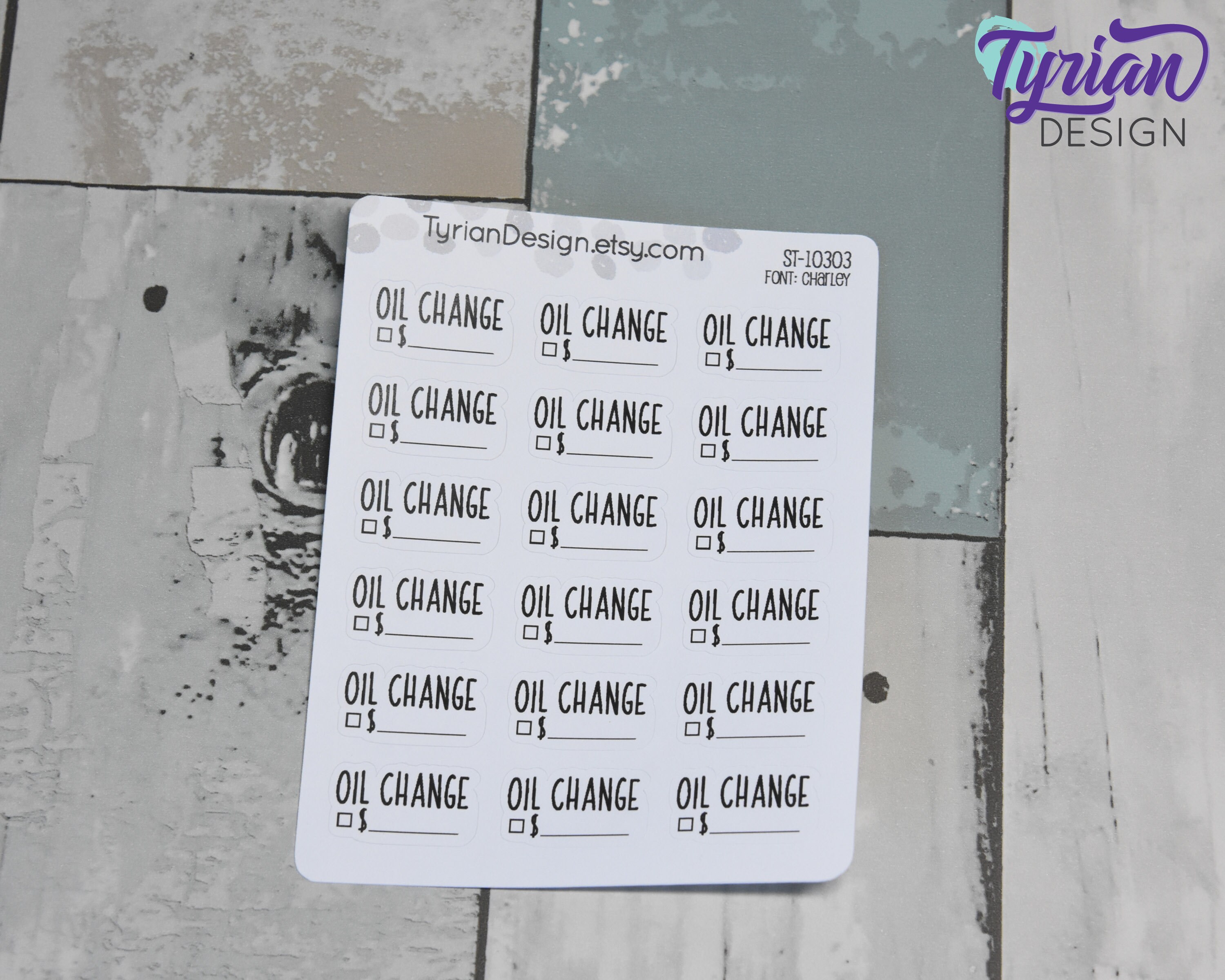Oil Change Stickers | 18 Sticker | 3.5 X 4.5" Sheet | Planners and ...