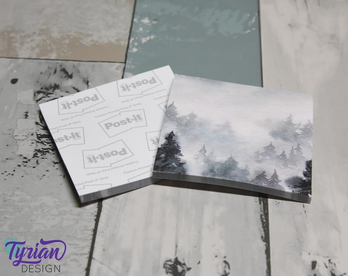 Watercolor Trees Post-it Notes Black and White Sticky Notes 3x3 50 per ...