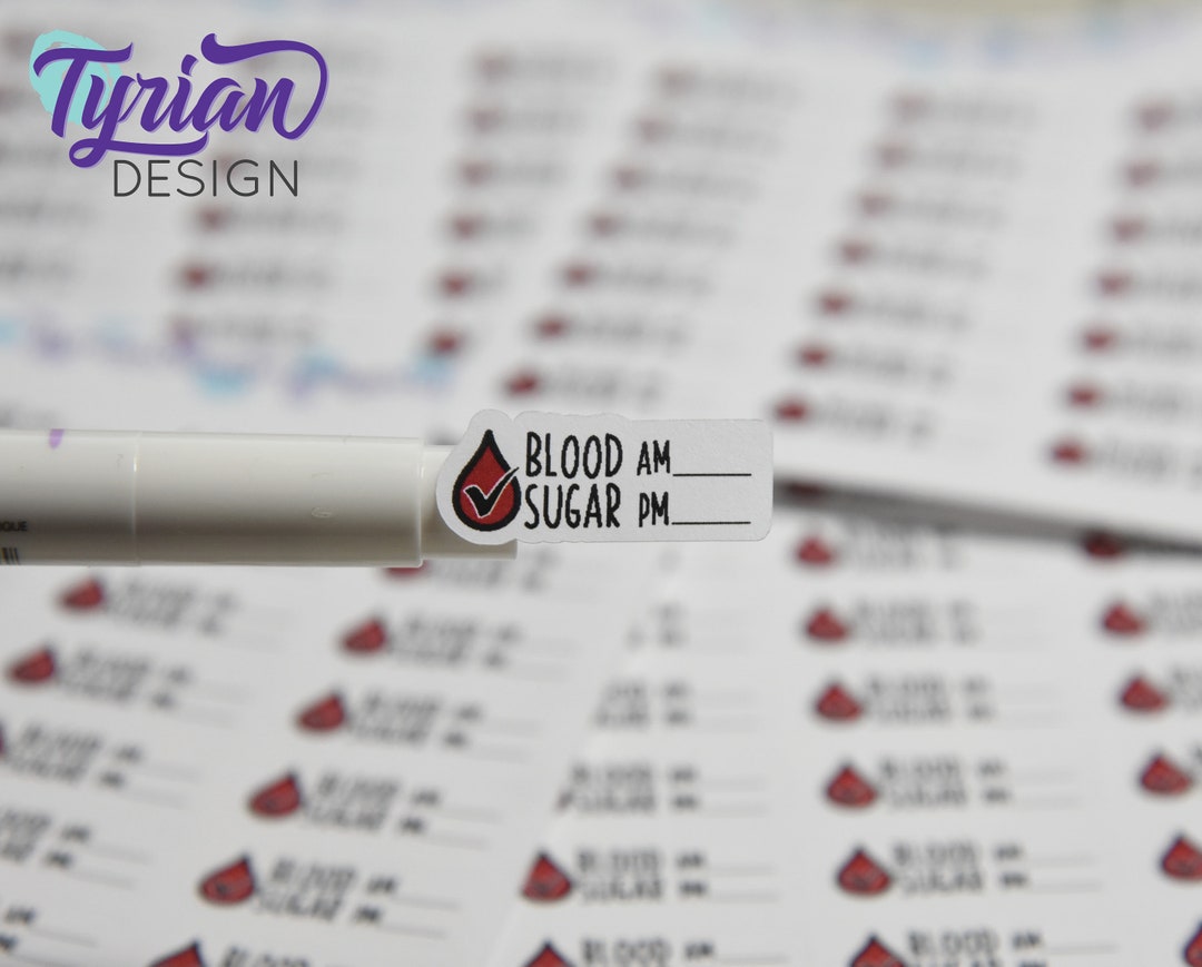 Blood Sugar Icon Stickers | AM PM Blood Sugar | Track Blood Sugar ...