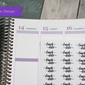 Lunch Date Stickers for Planners and Journals. (shown on Clear) , Clear ...