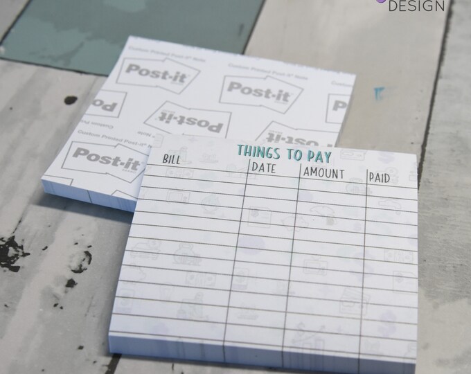 Payment Tracker Post-it Notes Finance Sticky Notes Bill Pay Sticky ...