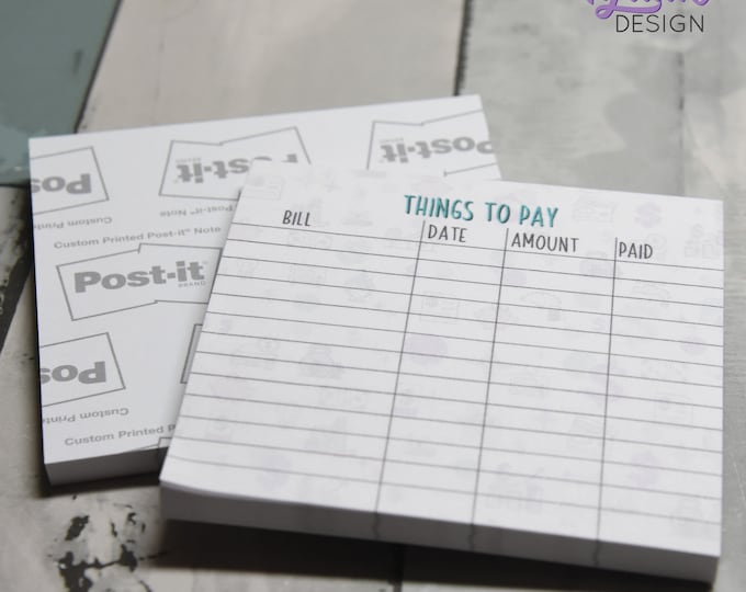 Payment Tracker Post-it Notes | Finance Sticky Notes | Bill Pay Sticky ...