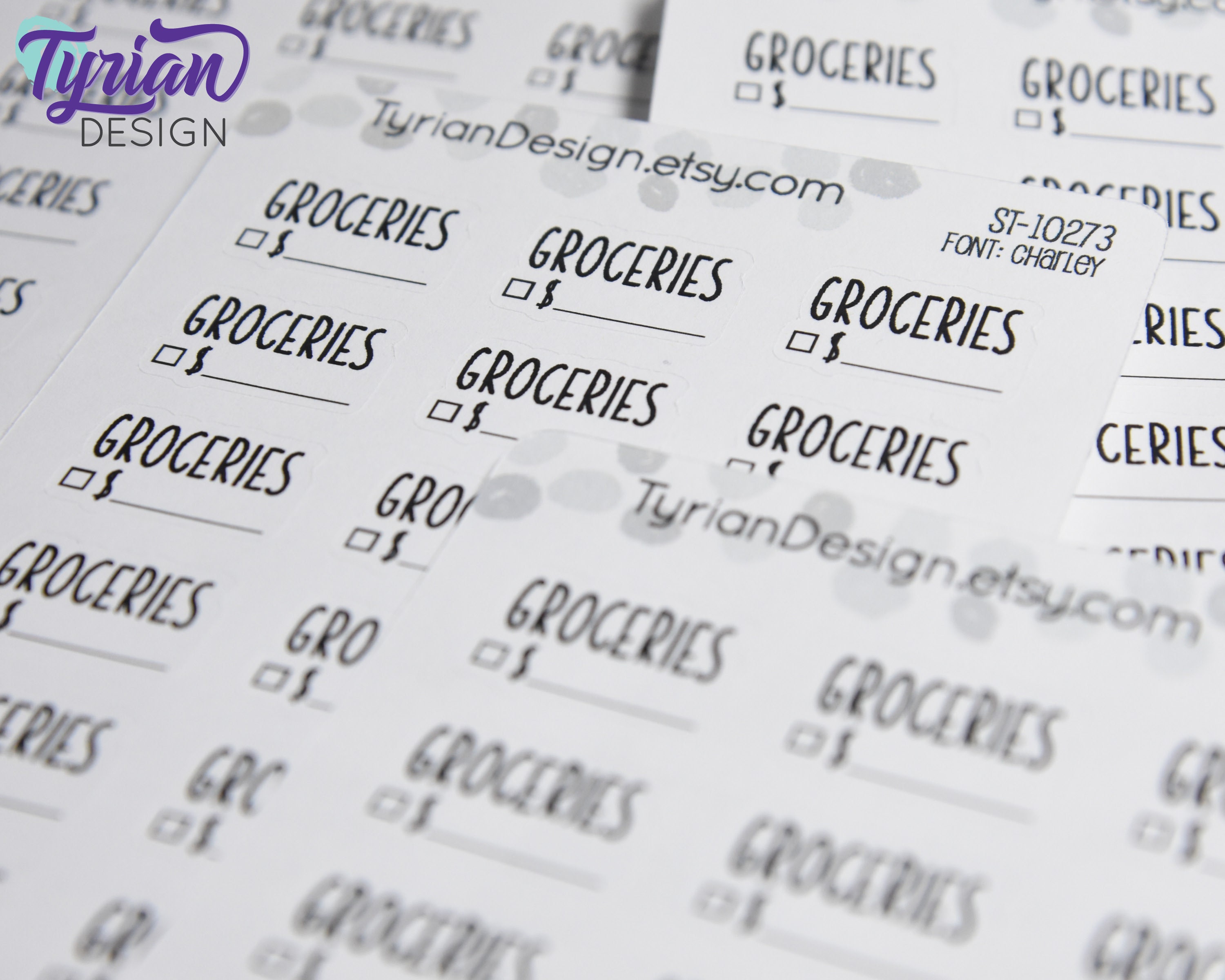 Groceries Stickers Sheet for Planners and Journal | Black Type, Clear ...