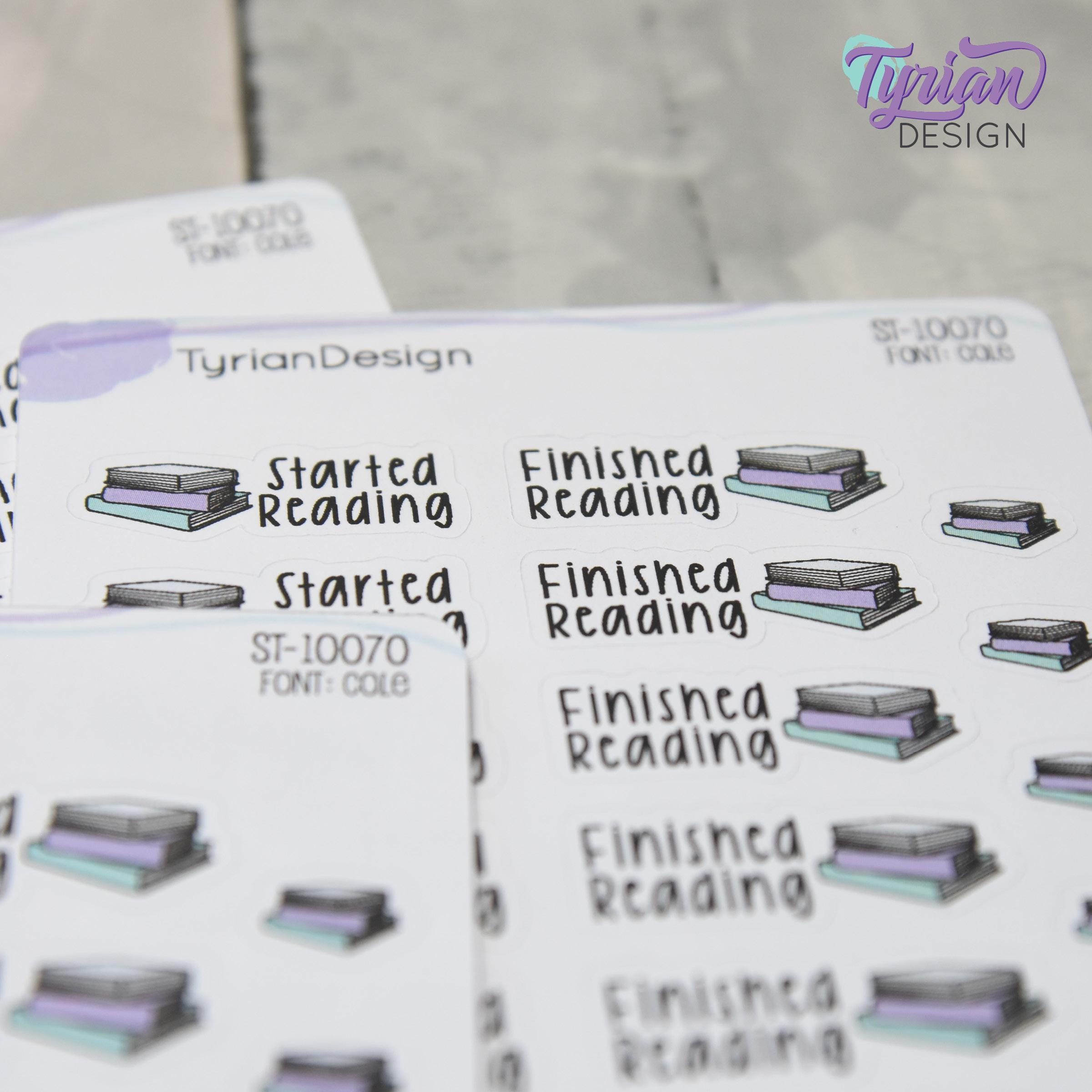 Reading Stickers | Started Reading | Finished Reading | 16 Stickers | 1 ...