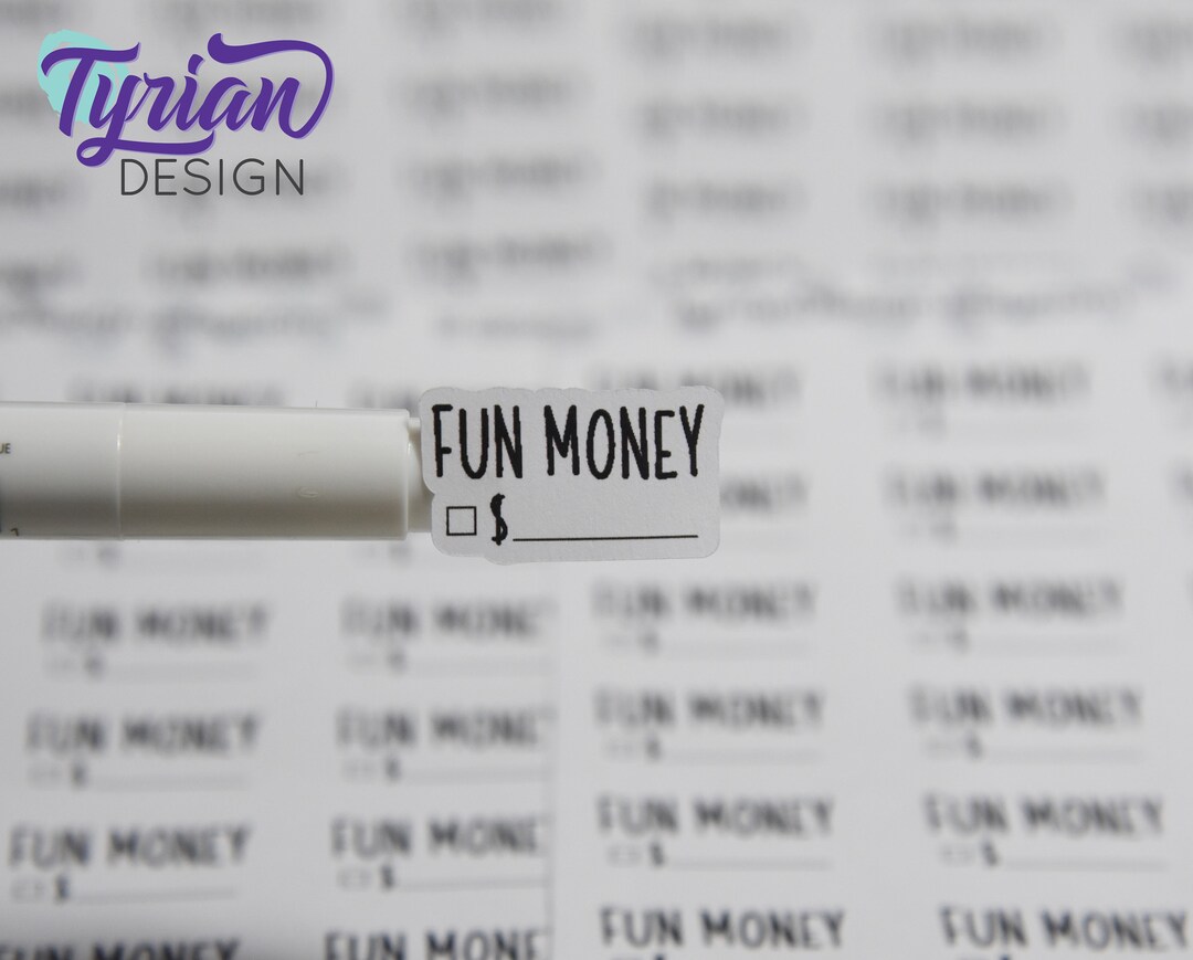Fun Money Stickers Sheet for Planners and Journals. Black Type, Clear ...