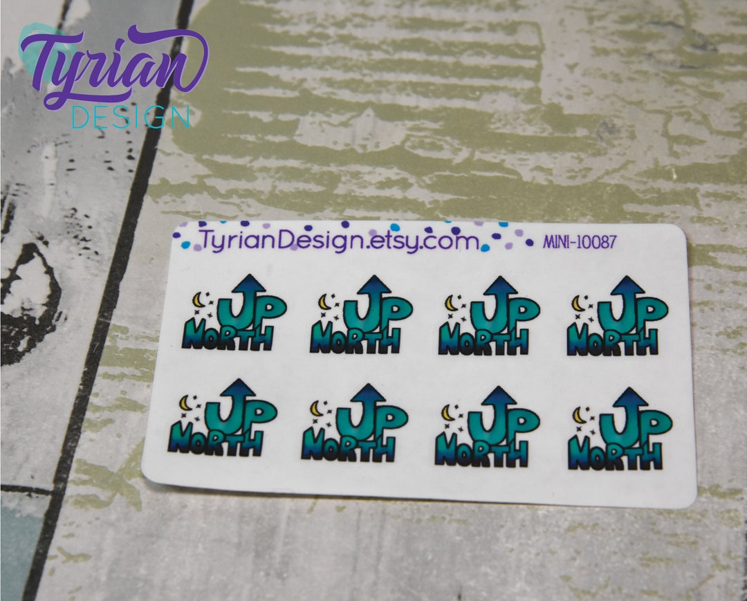 Up North Sticker, Night Sky, Moon and Stars up North Life Stickers for ...