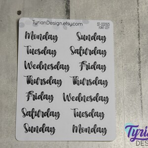 Days of the Week Stickers | Monday- Sunday | All 7 Days - 2 of Each Day ...