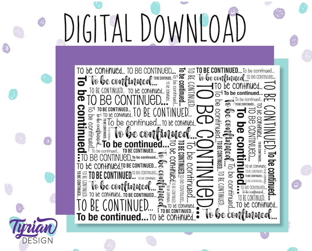 Digital Paper | to Be Continued Word Cloud Pattern | Printable Letter ...