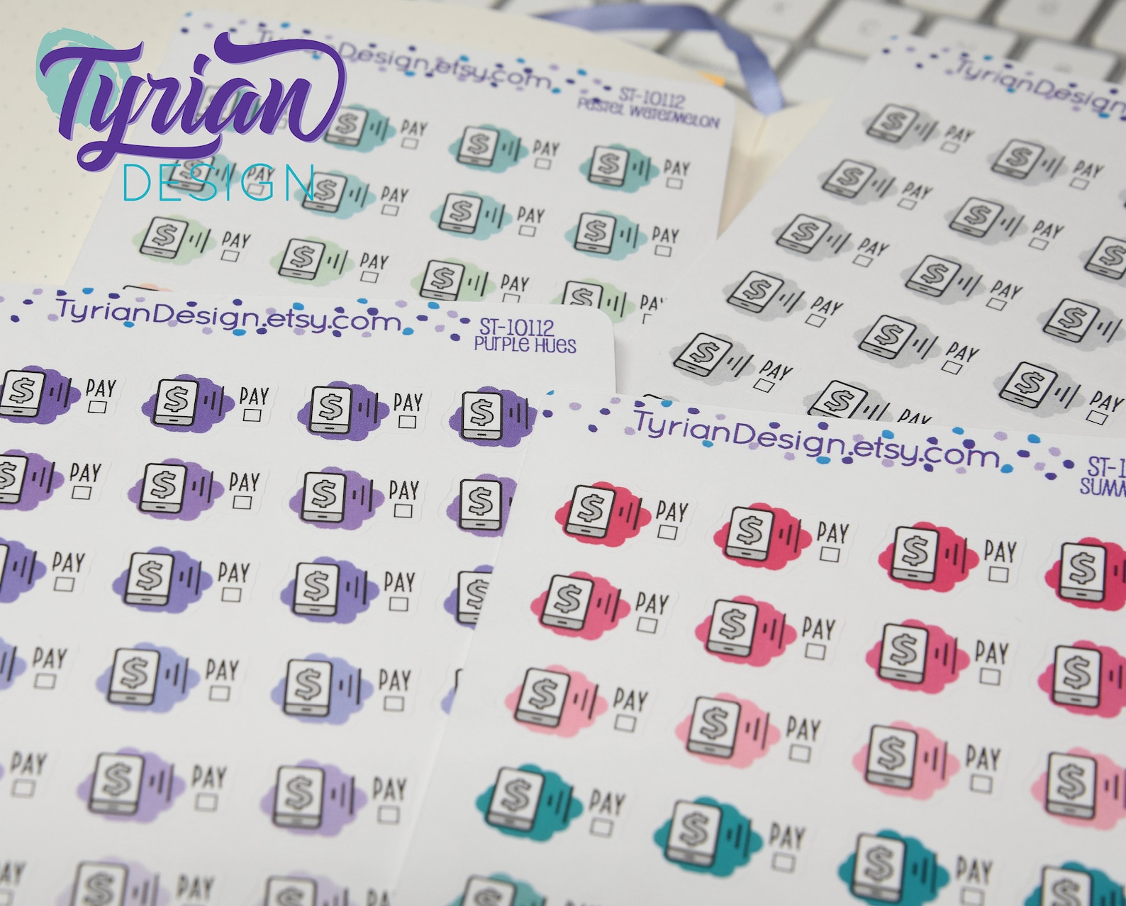 Cell Phone Payment Stickers. Different Color Options. Keep | Etsy