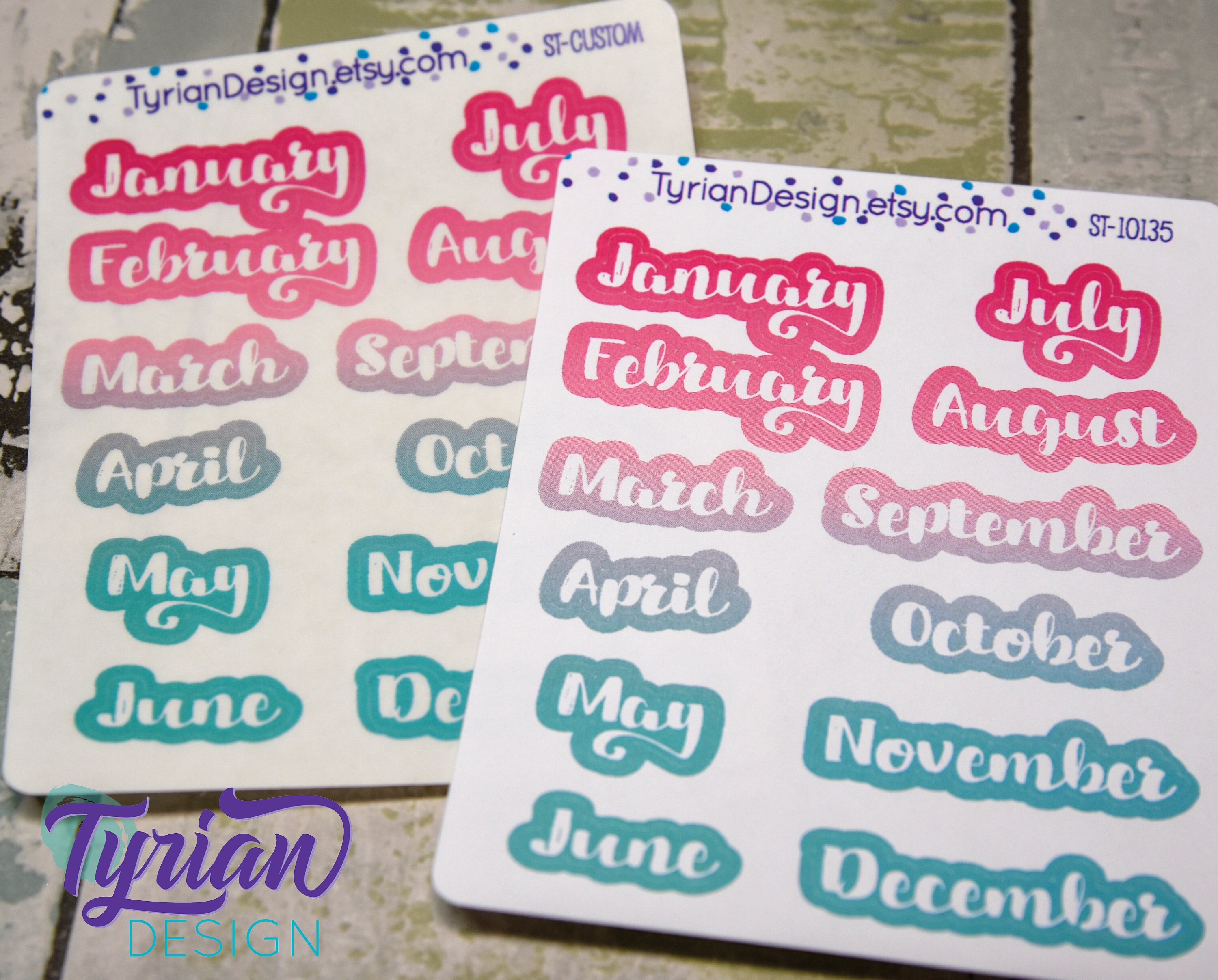 January December Monthly Stickers for Planners and Journals. | Etsy