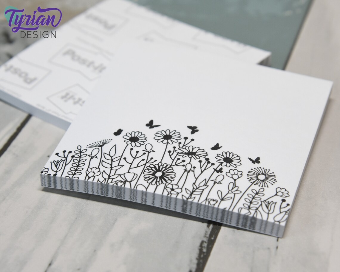 Wildflower Post-it Notes | Wild Flowers With Butterflies Sticky Notes ...