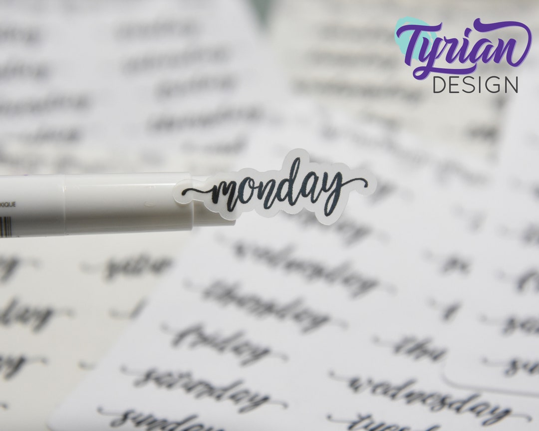 Days of the Week Stickers for Planners and Journals | Medium Stickers ...