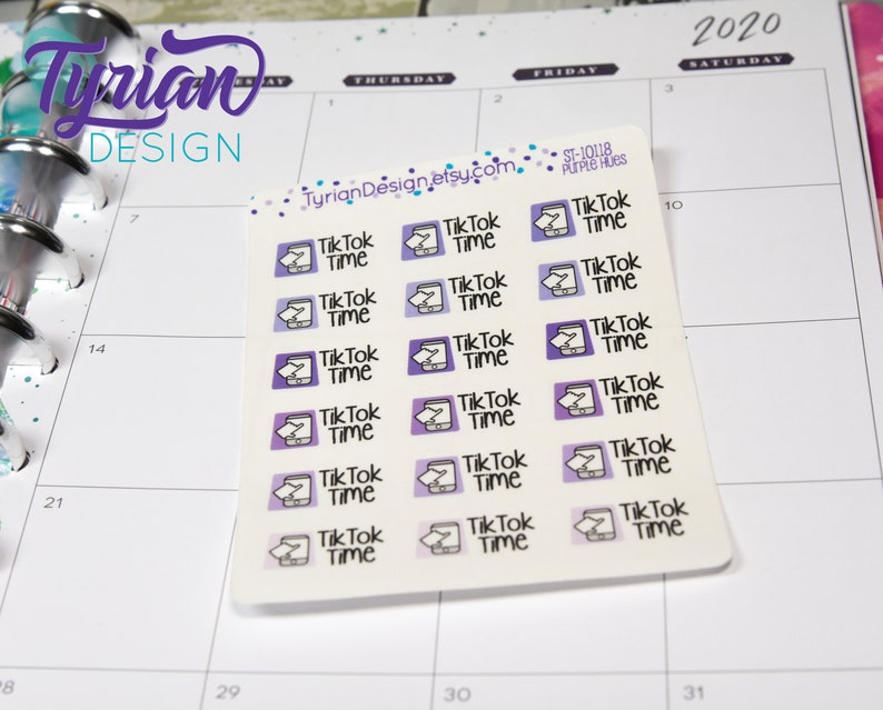 Tiktok Time Stickers. Different Color Options. Keep Track of | Etsy