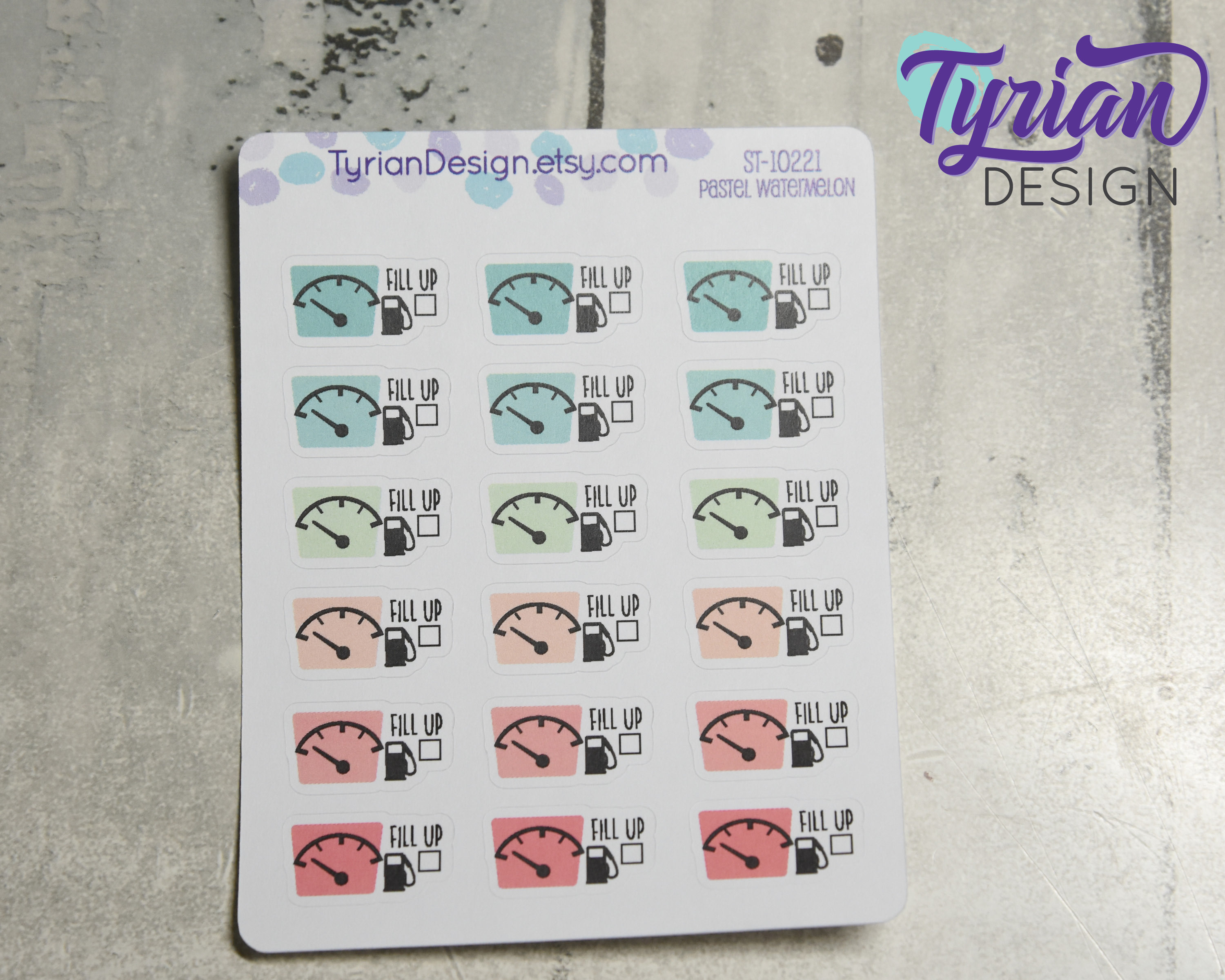 Fuel Icon Stickers Different color options Fill Gas Tank | Etsy