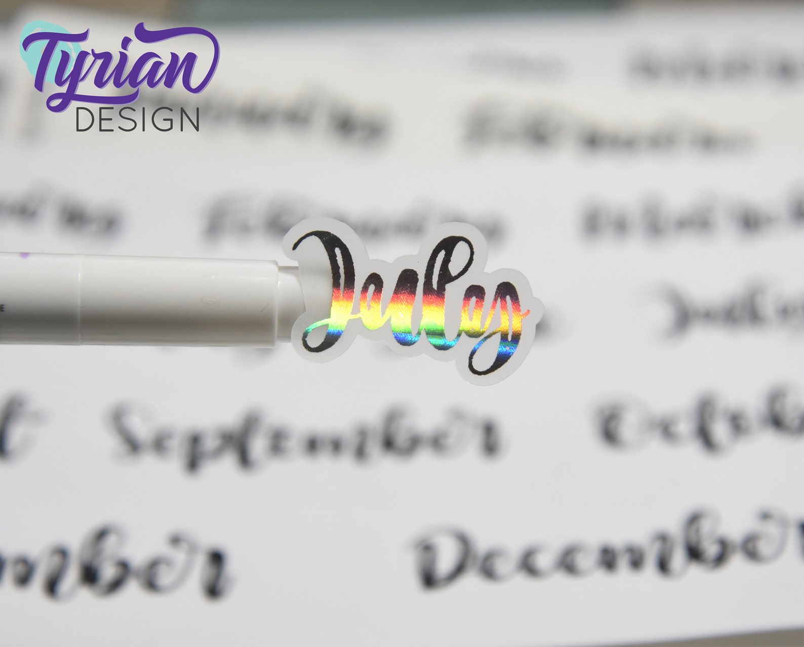 Months Stickers | January - December | Script Font | Monthly Title ...