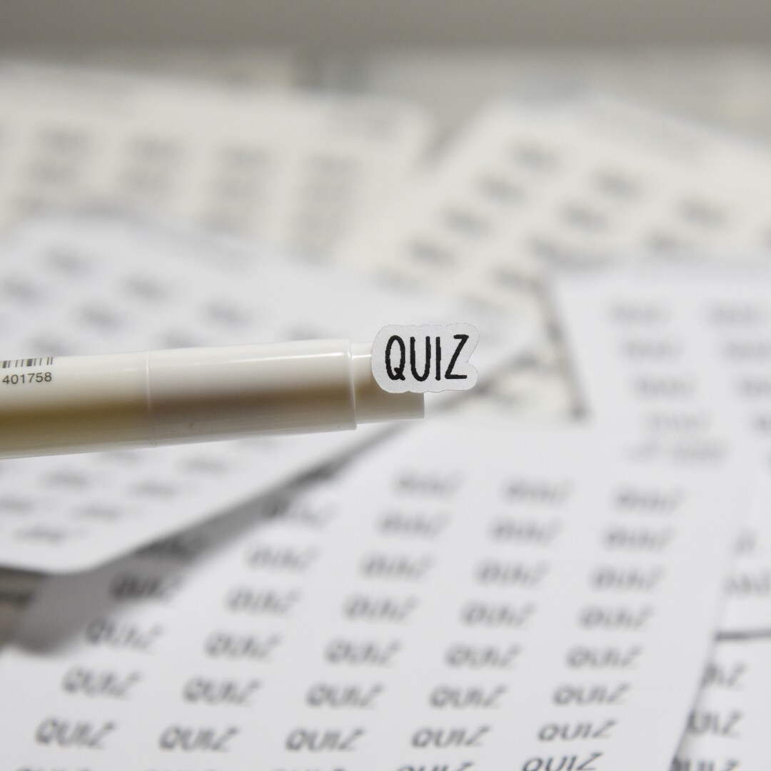 Quiz Sticker | Test Sticker | Word Sticker | 40 Stickers | .48" X .34 ...