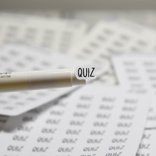Quiz and Test Labels - Etsy