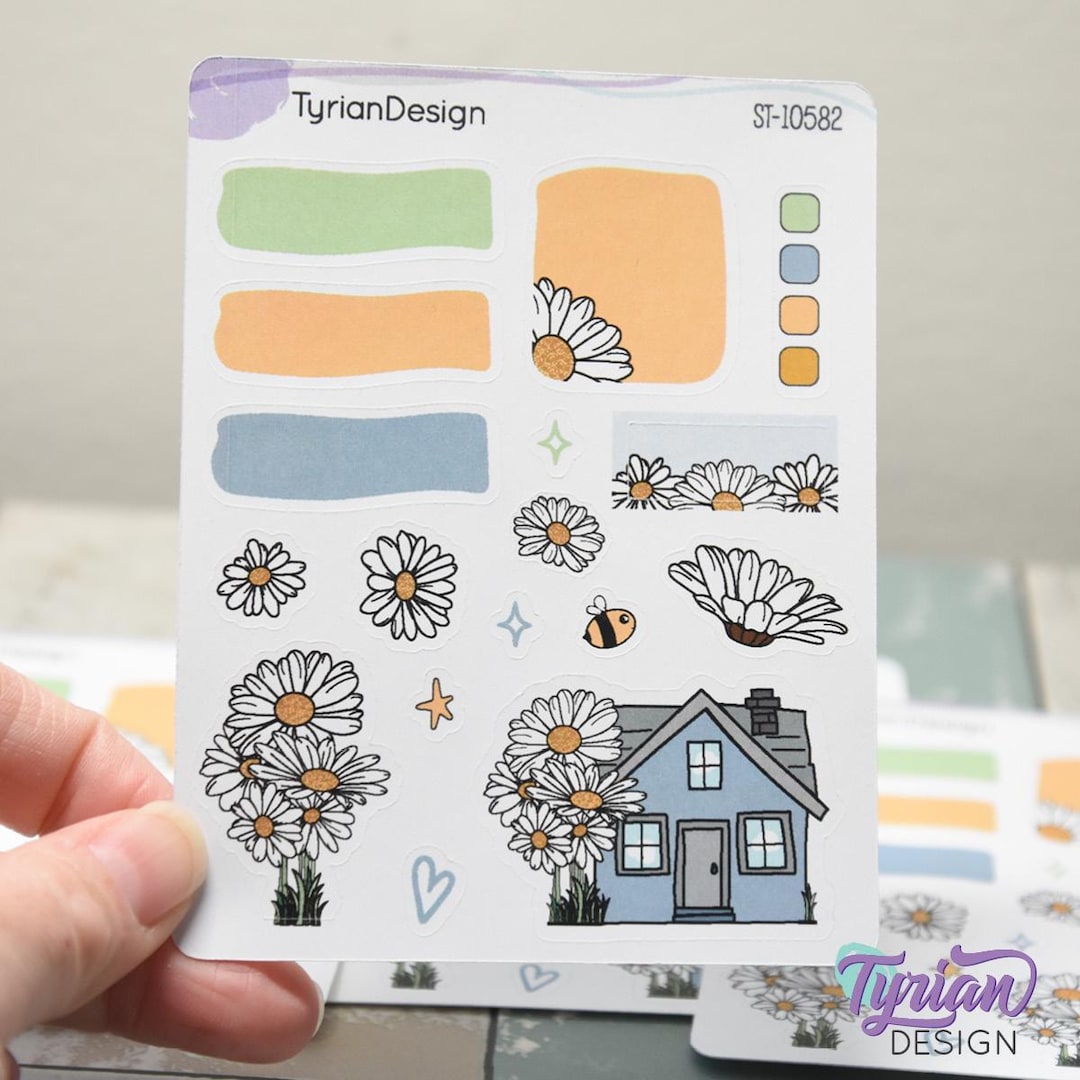 Daisy House Journal Stickers | Memory Keeping | Flower Stickers | 17 ...