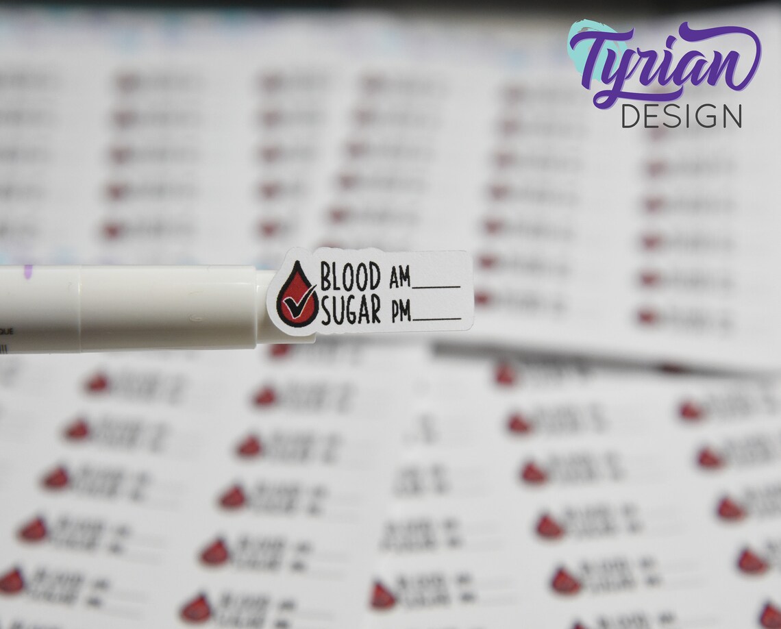 Blood Sugar Icon Stickers | AM PM Blood Sugar | Track Blood Sugar ...