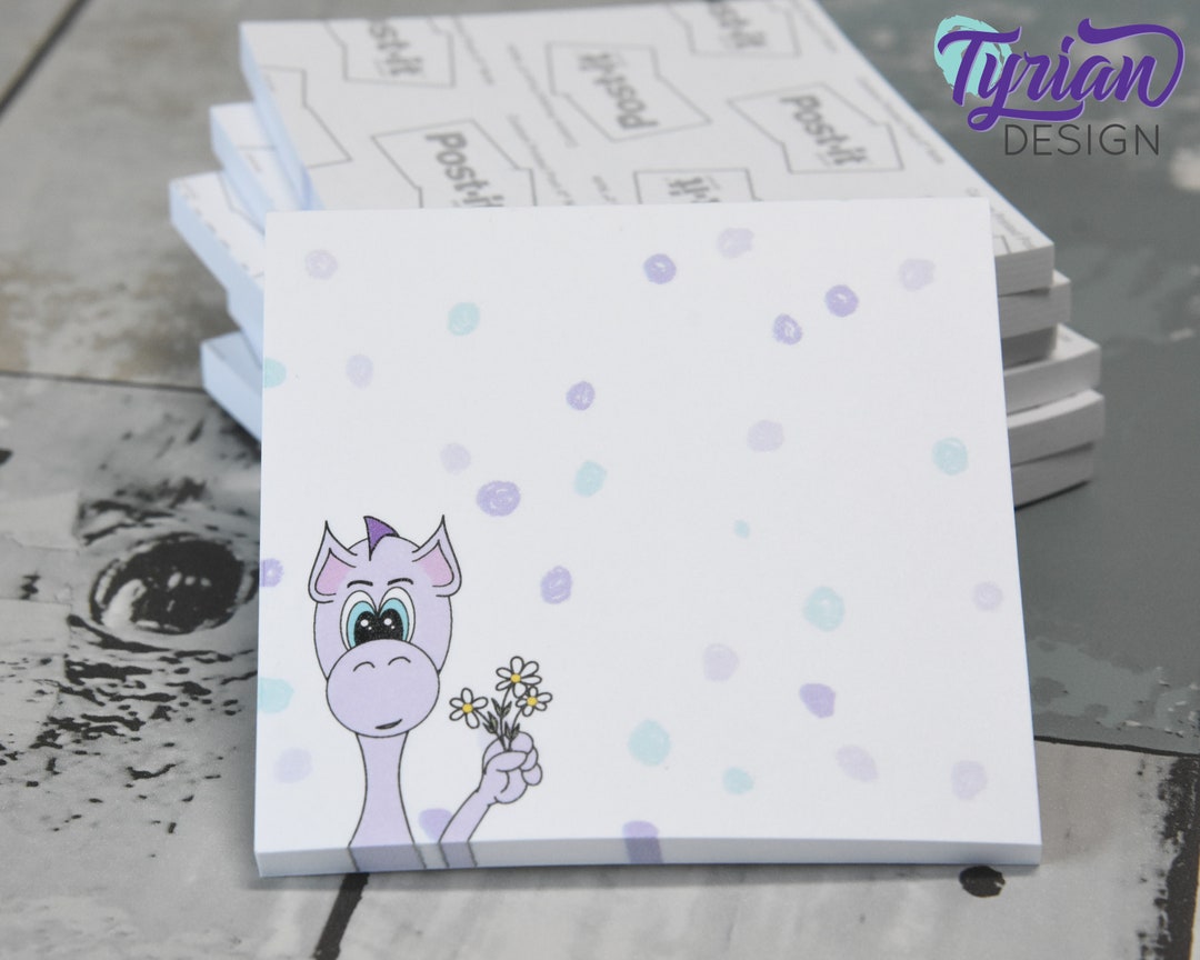 Dragon With Daisy Post-it Notes | Drago the Dragon Holding Daisies Hand ...