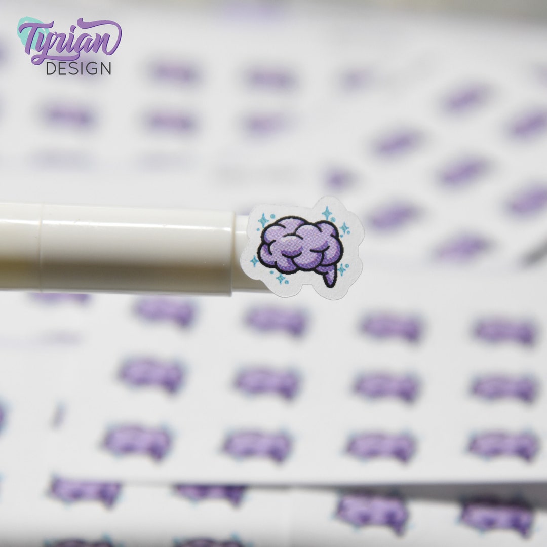 Brain Stickers | Tiny Brain Stickers | Mini Sheet | 15 Stickers | .57 X ...