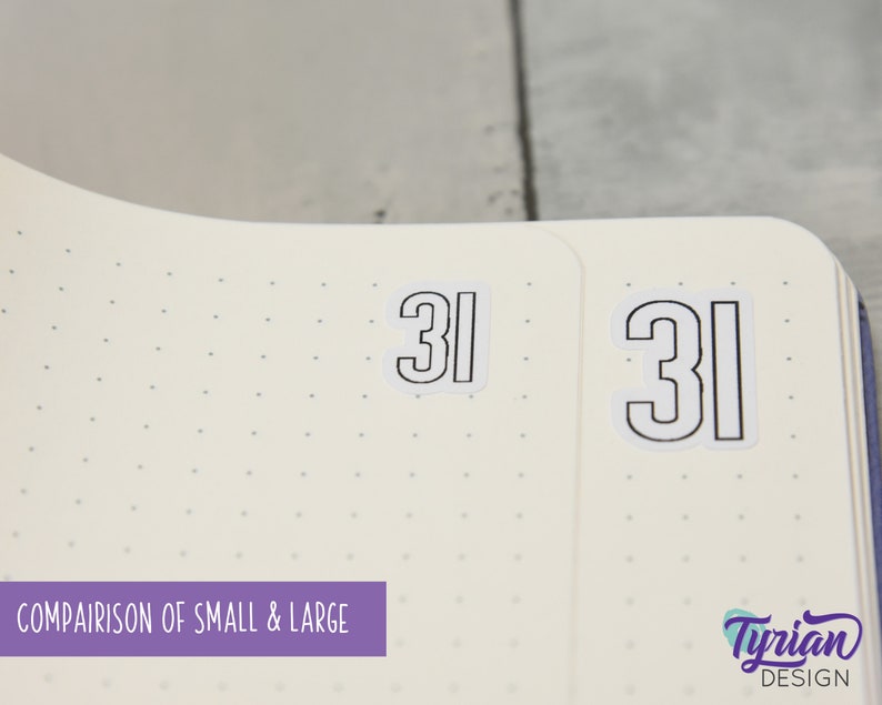 1-31 Stickers Dates of the Month Stickers 31 Stickers - Etsy