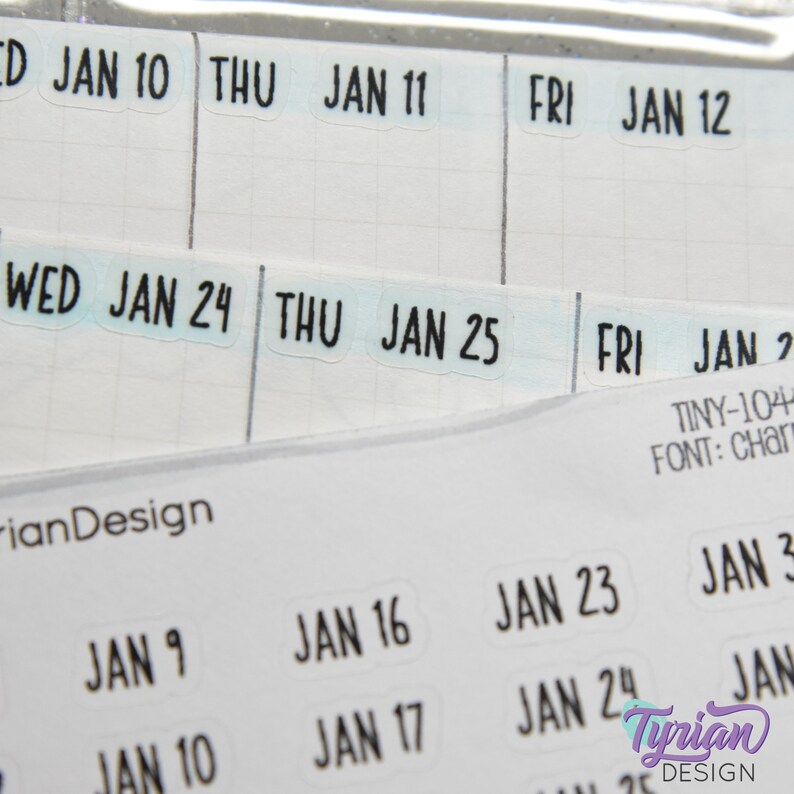 Tiny Monthly Days Stickers | 1-31 (varies by Month) Stickers | .47" X ...