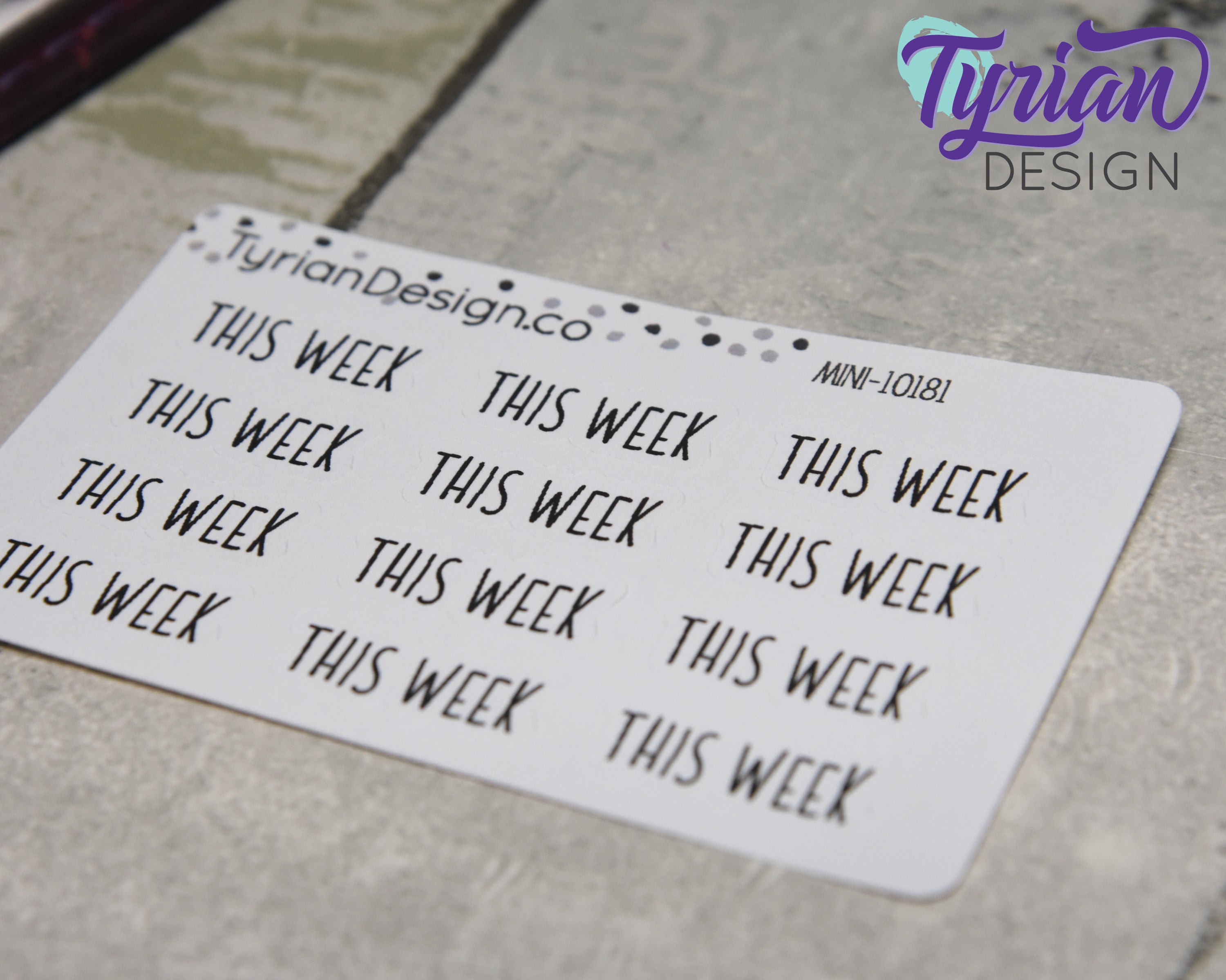 This Week Stickers Mini Sheet for Planners and Journals. Black Type ...