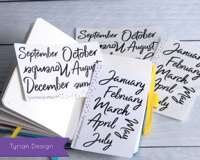January - December Monthly Stickers (small) for Planners and Journals ...