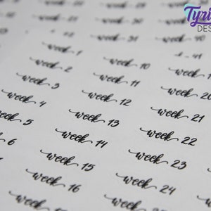 Week 1-52 Stickers, Keep Track of the Weeks of the Year With These ...