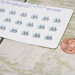 House Stickers - Tiny House Stickers on a Mini Sheet - Great for Small ...