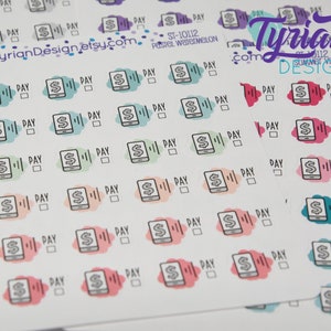 Cell Phone Payment Stickers. Different Color Options. Keep Track of ...