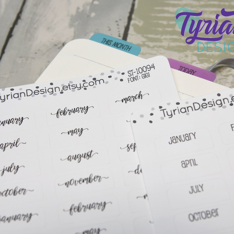 Month Sticker Tabs - Etsy