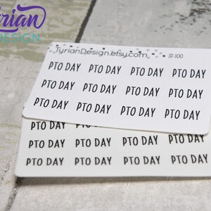 PTO Day Stickers Mini Sheet for Planners and Journals. Black Type ...